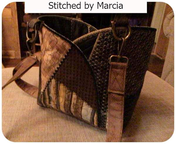 In the hoop folded Crazy Patch Bag