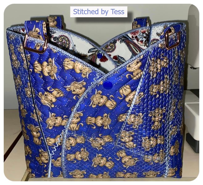 In the hoop folded Crazy Patch Bag