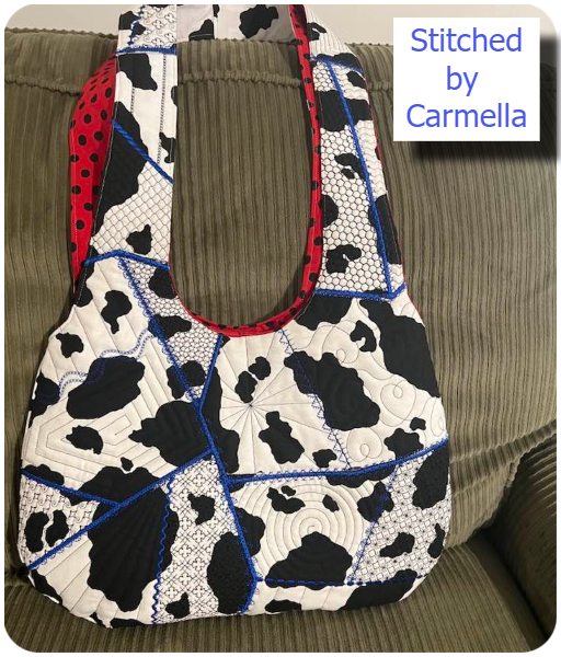 Large Crazy Patch Hobo Bag - Kreative Kiwi Embroidery Designs