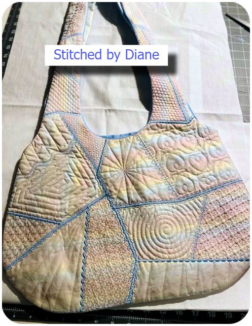Large Crazy Patch Hobo Bag - Kreative Kiwi Embroidery Designs