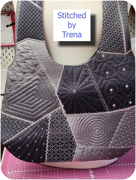 Large Crazy Patch Hobo Bag - Kreative Kiwi Embroidery Designs