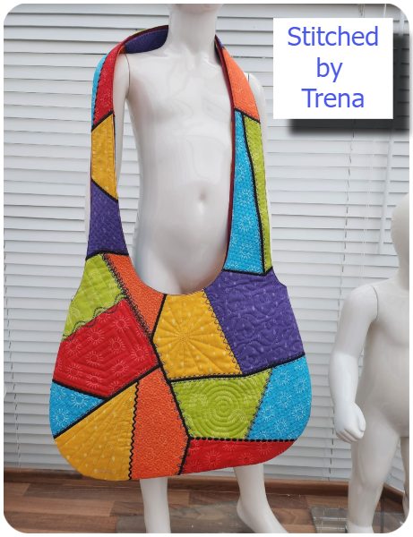 Large Crazy Patch Hobo Bag - Kreative Kiwi Embroidery Designs