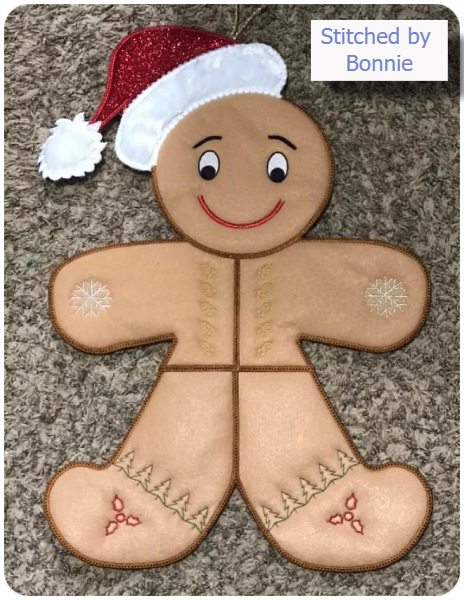 Large Applique Gingerbread Man - Machine Embroidery Catalogue ...