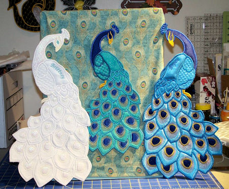 Peacock Large Applique Machine Embroidery Design