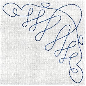Continuous Corners Redwork Applique Machine Embroidery Design