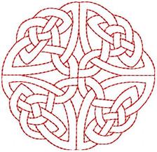 Celtic Outlines Redwork Applique Machine Embroidery Design